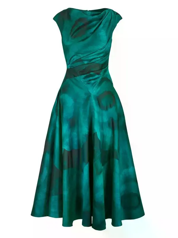 Talbot Runhof Jacquard Draped Dress