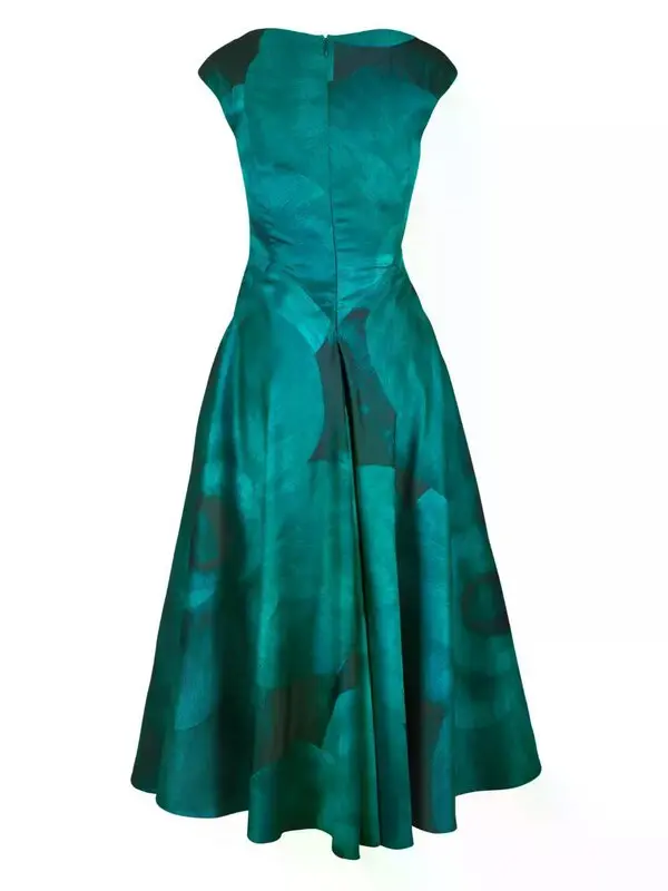 Talbot Runhof Jacquard Draped Dress