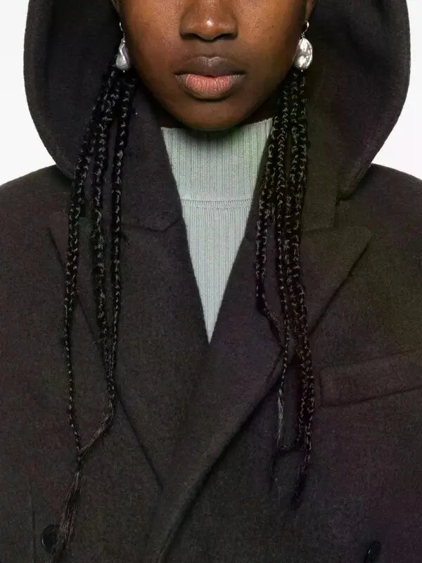 Nanushka Double-breasted Hooded Coat