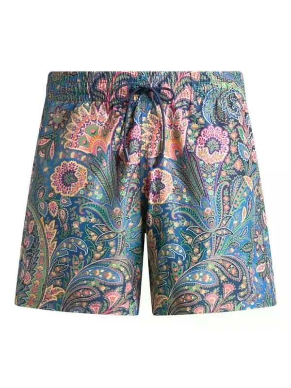 Etro Paisley-print Swim Shorts - Blue