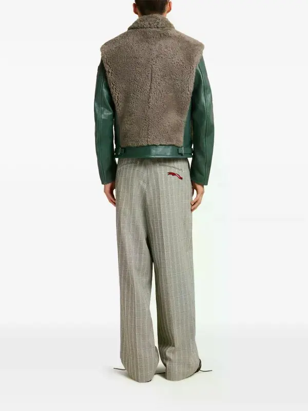 Marni Leather Contrast-shearling Jacket