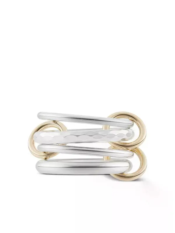 SPINELLI KILCOLLIN 18ct Yellow Gold Hammered Ring - Silver