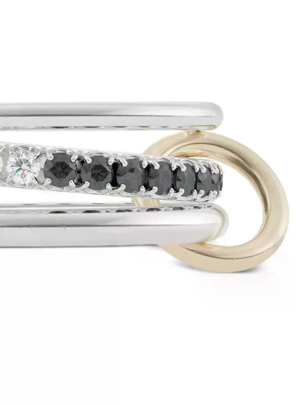 SPINELLI KILCOLLIN 18ct Yellow Gold Black Diamond Eclipse Ring - Silver