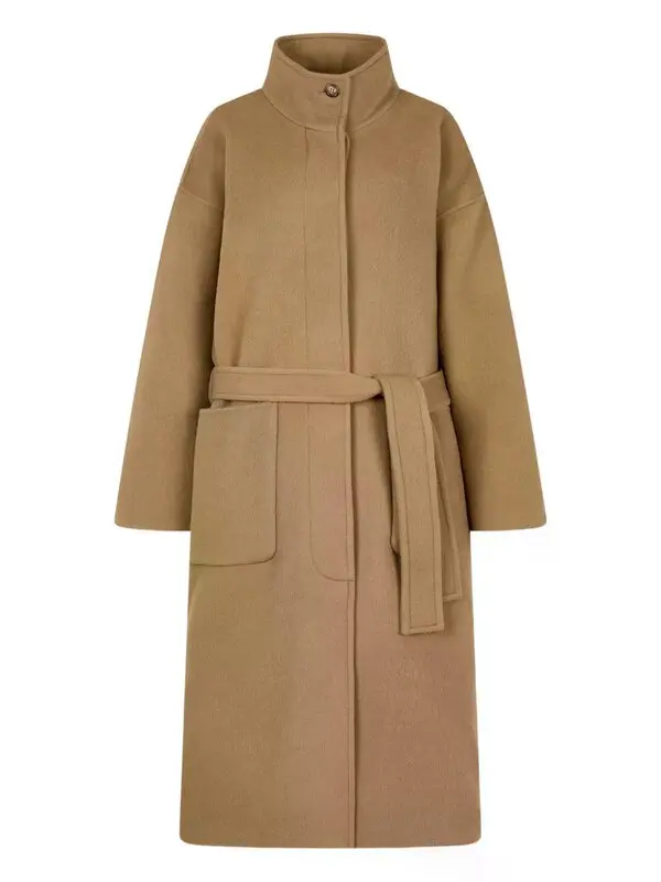 STUDIO TOMBOY Belted Wool Blend Coat - Neutrals