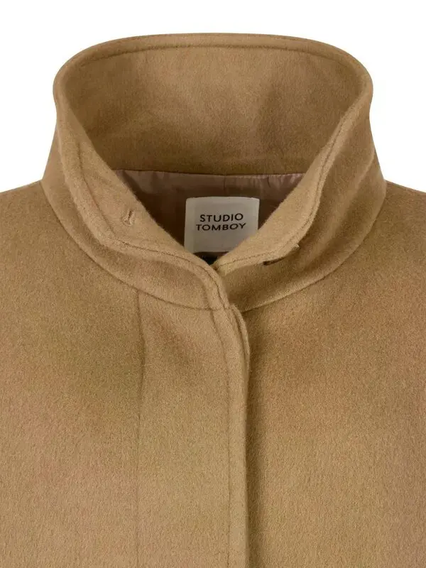 STUDIO TOMBOY Belted Wool Blend Coat - Neutrals