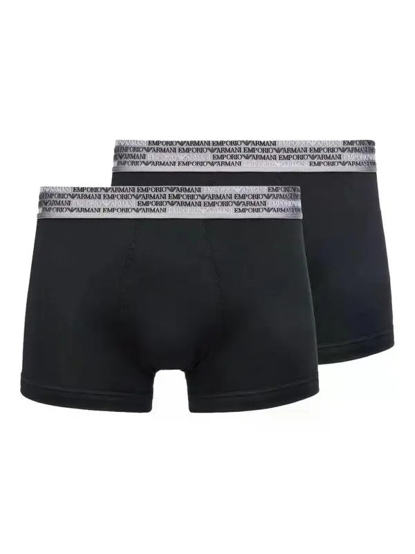 Emporio Armani Logo-print Elasticated-waist Boxers - Black