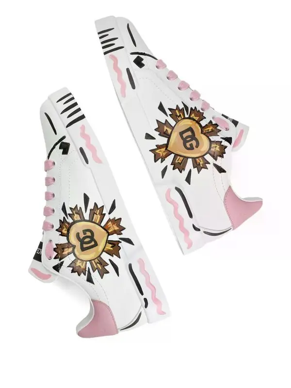 Dolce & Gabbana Portofino Light Strobel Nappa Calfskin Sneakers - White