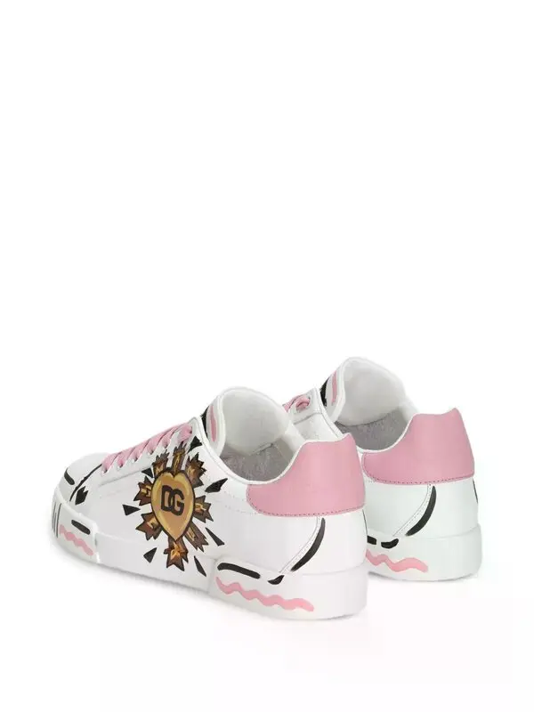 Dolce & Gabbana Portofino Light Strobel Nappa Calfskin Sneakers - White