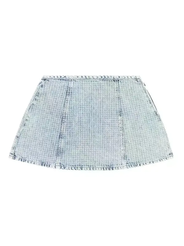 DIESEL® Houndstooth Pattern Embellished A-line Mini Skirt