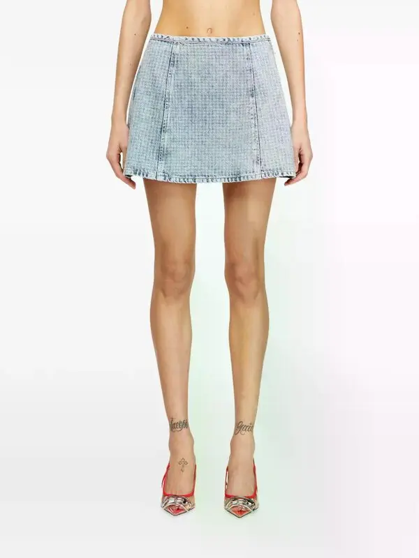 DIESEL® Houndstooth Pattern Embellished A-line Mini Skirt