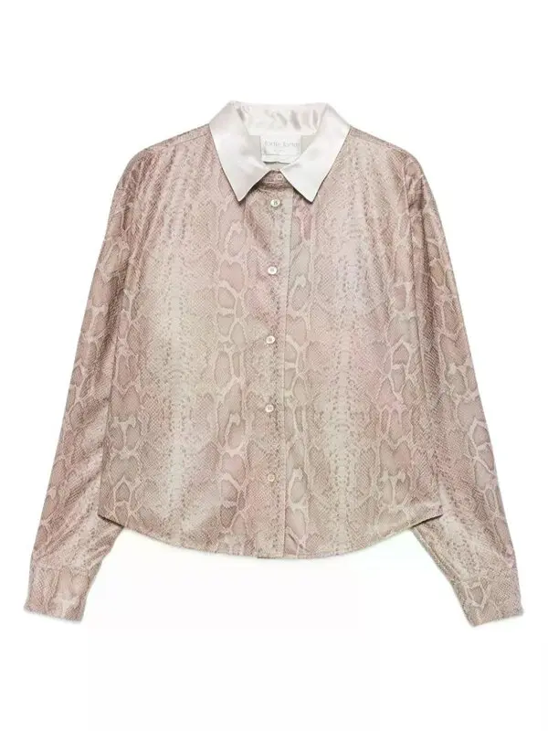 FORTE_FORTE Snakeskin-print Long-sleeve Shirt