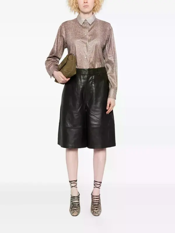 FORTE_FORTE Snakeskin-print Long-sleeve Shirt
