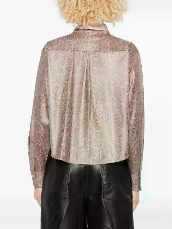 FORTE_FORTE Snakeskin-print Long-sleeve Shirt