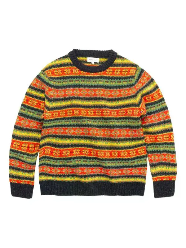 NICHOLAS DALEY Crew-neck Fair Isle Sweater