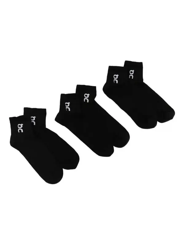 On Logo-print Ankle Socks - Black