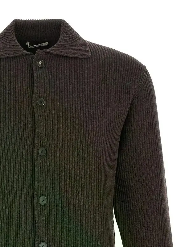 Auralee Ribbed Point-collar Cardigan