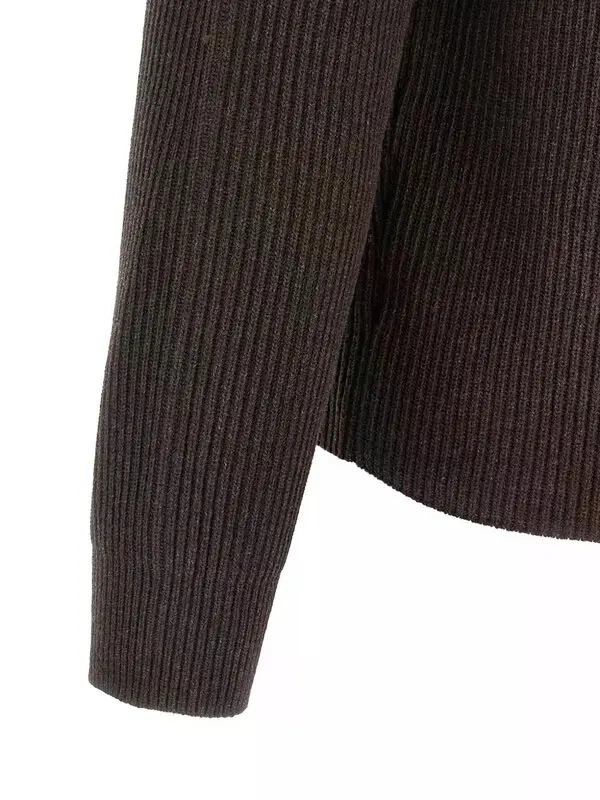 Auralee Ribbed Point-collar Cardigan