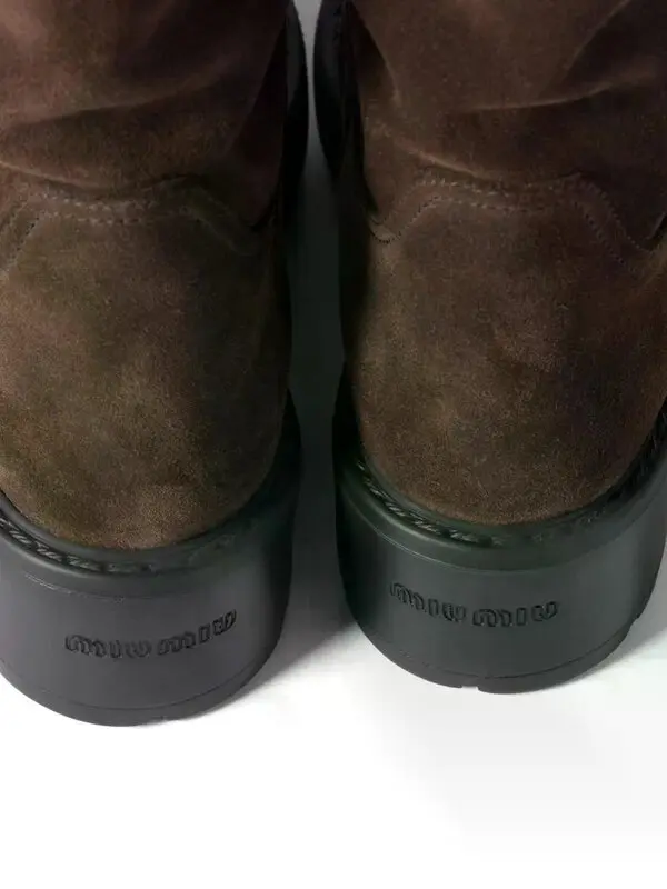 Miu Miu Shearling-lined Suede Boots