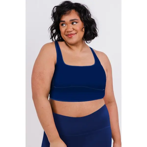 CALYPSA Longline Swim Bra - Navy
