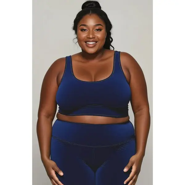 CALYPSA Longline Swim Bra - Navy