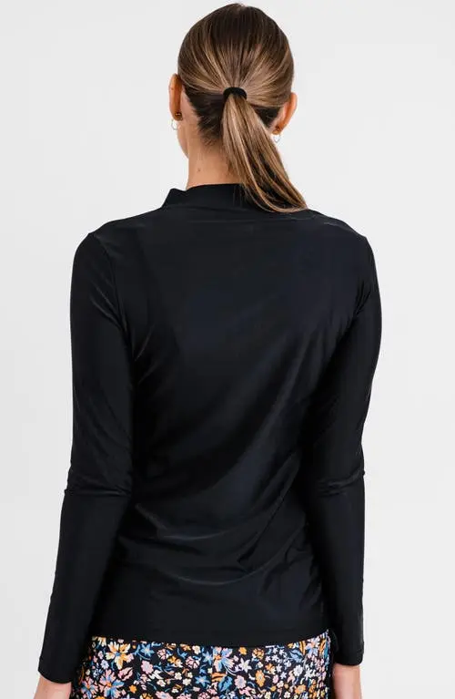 CALYPSA Half-zip Nora Swim Top - Black