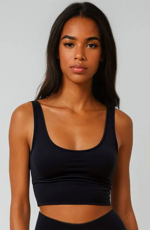 CALYPSA Longline Swim Bra - Black