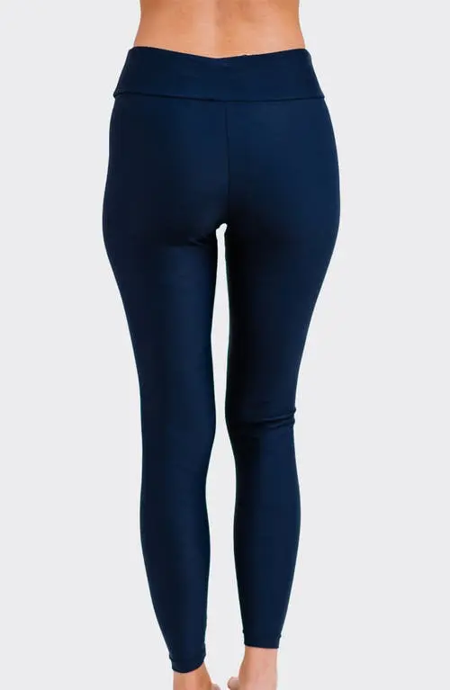 CALYPSA Long Swim Leggings - Navy