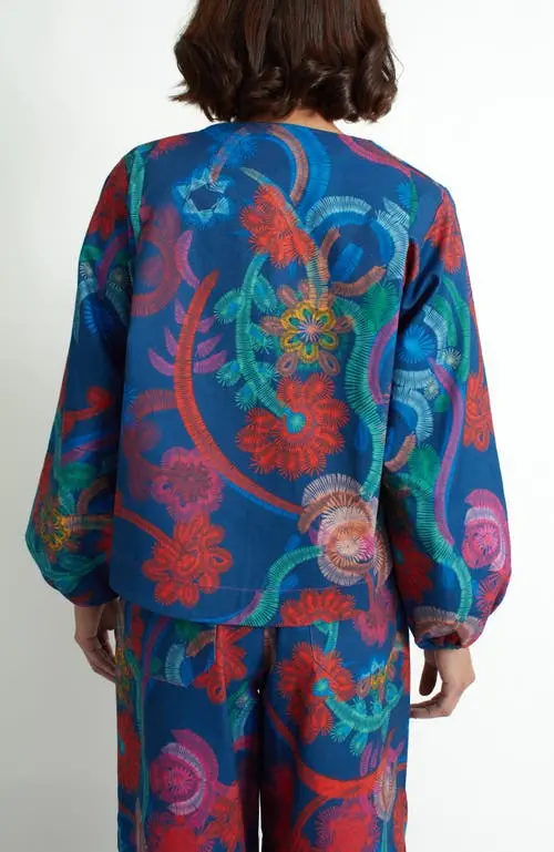 FLORENCIA DAVALOS Coco Jacket - Blue Embroidery Vine