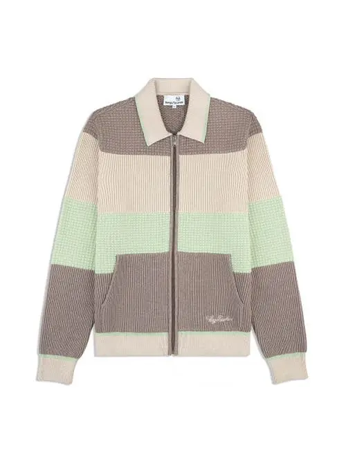 SERGIO TACCHINI Enzo Striped Track Jacket - Taupe Grey