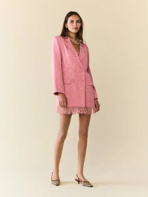 EDDY Alex Double-breasted Blazer Dress - Raspberry