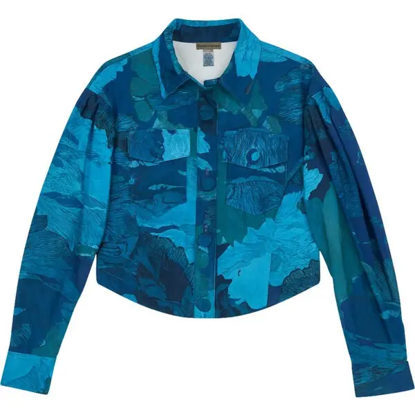 FLORENCIA DAVALOS Bliss Jacket - Floral Camo In Shades Of Blue