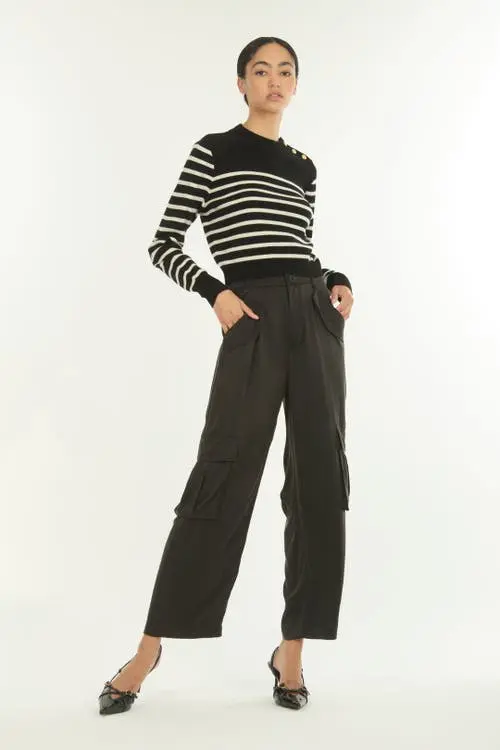 SECRET PON-PON Lyla Wide Leg Pants - Black