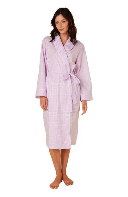 THE CAT'S PAJAMAS Luxe Pima Shawl Collar Robe - Classic Gingham Lavender