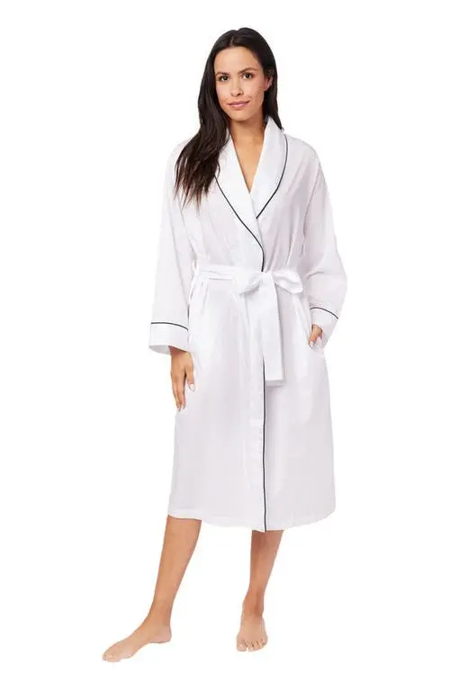 THE CAT'S PAJAMAS Luxe Pima Shawl Collar Robe - Classic White