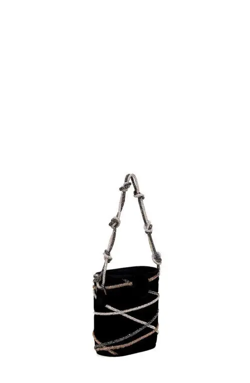 SIMITRI Mini Bucket Bag With Crystal Braids - Black
