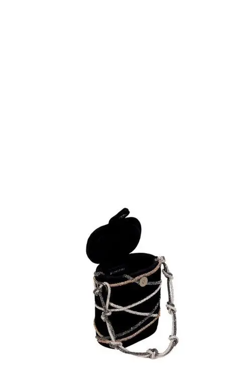 SIMITRI Mini Bucket Bag With Crystal Braids - Black