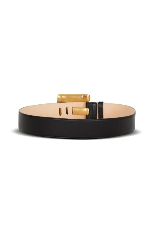 Balmain Large Anthem Calfskin Leather Belt - Black