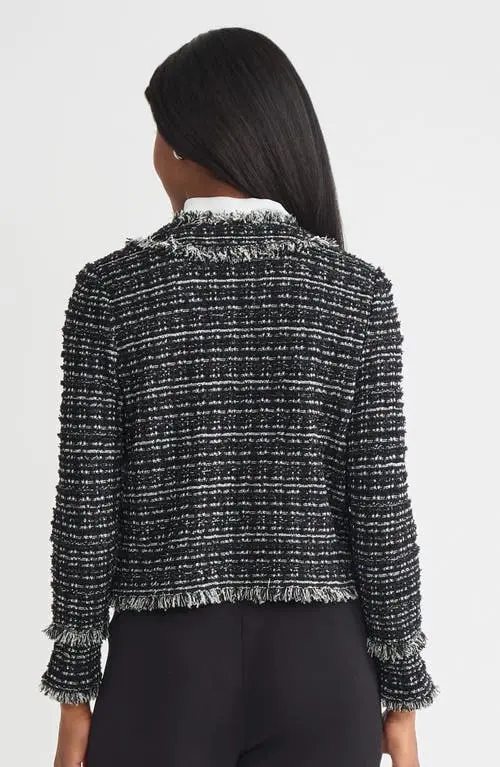Misook Eyelash Tweed Knit Jacket