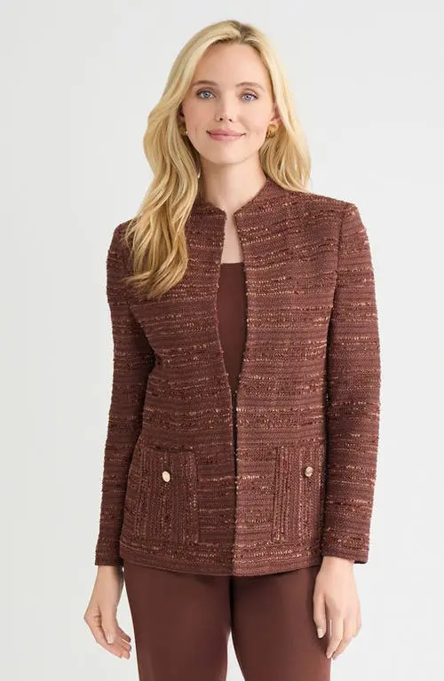 Misook Tailored Tonal Ribbon Knit Jacket