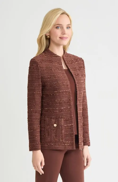 Misook Tailored Tonal Ribbon Knit Jacket