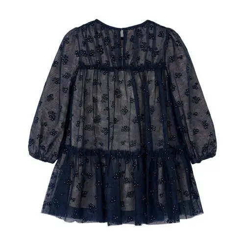 MAYORAL Long Sleeve Tulle Dress - Navy