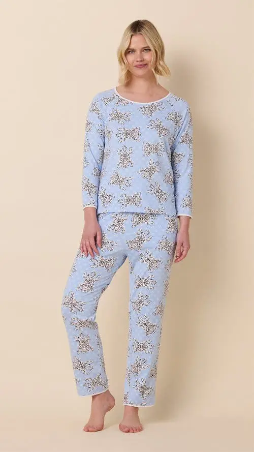 THE CAT'S PAJAMAS Pima Knit Simple Set - Bengal Blue