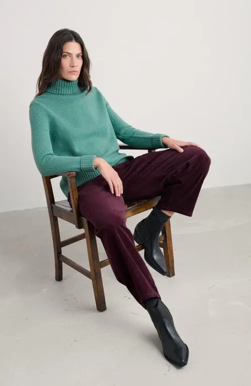 SEASALT CORNWALL Braque Turtleneck Wool-blend Sweater - Knit Melange Sardine
