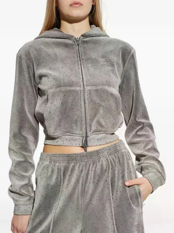 Alexander Wang Embellished Hooded Sweater - Grey