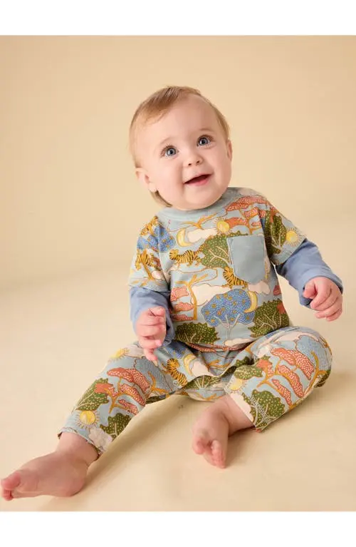 TEA COLLECTION Layered Printed Baby Romper - Sun & Moon Folktale