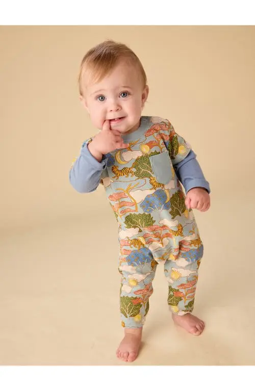 TEA COLLECTION Layered Printed Baby Romper - Sun & Moon Folktale