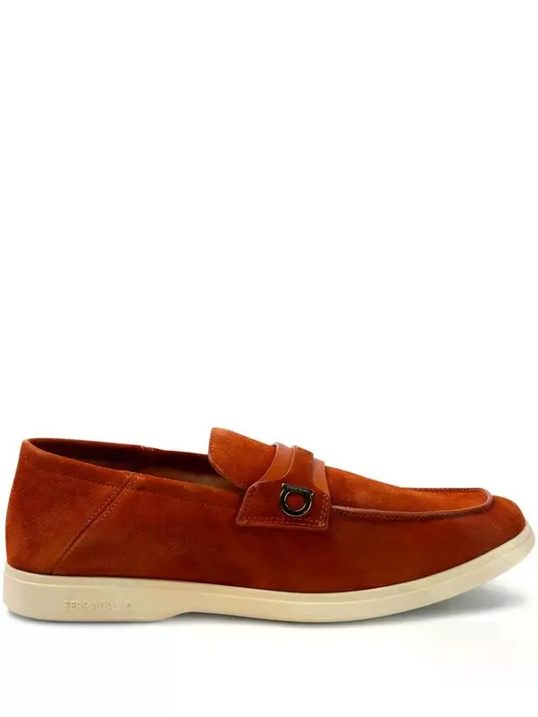 FERRAGAMO Strap-detail Loafers - Orange