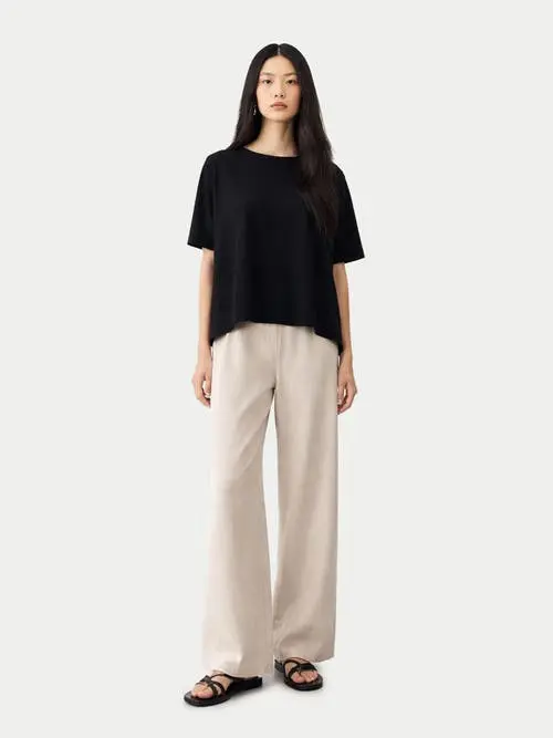Gobi Cashmere Box-cut Cotton Silk Cashmere Blend T-shirt