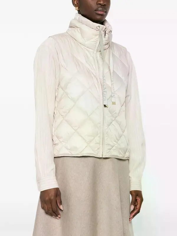 Max Mara Diamond-quilted Gilet - Neutrals