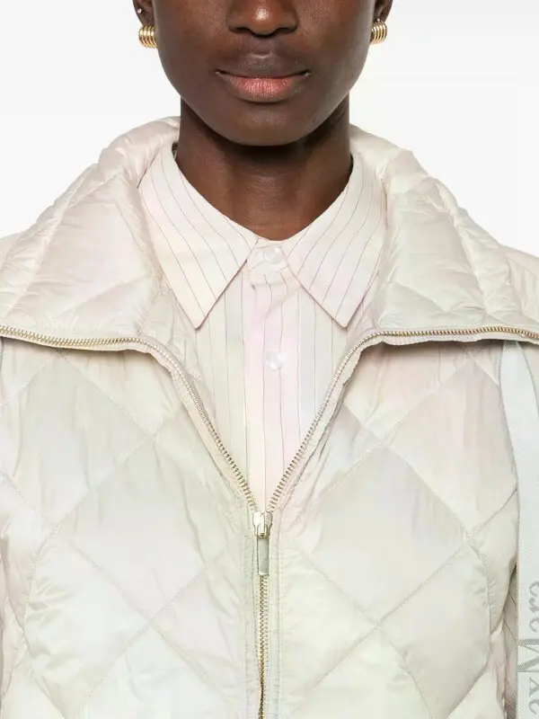 Max Mara Diamond-quilted Gilet - Neutrals